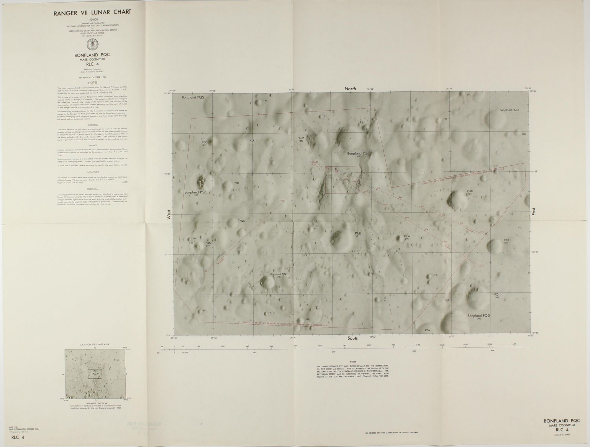Ranger VII-IX Lunar Charts | NASA | 1st Edition