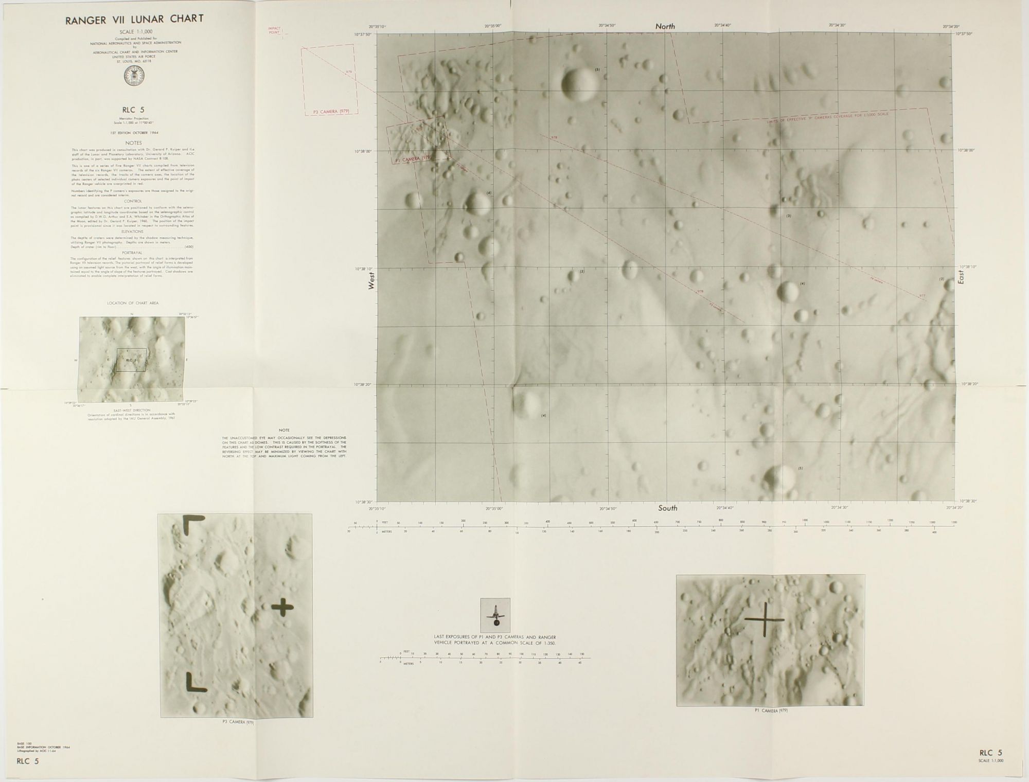 Ranger VII-IX Lunar Charts | NASA | 1st Edition