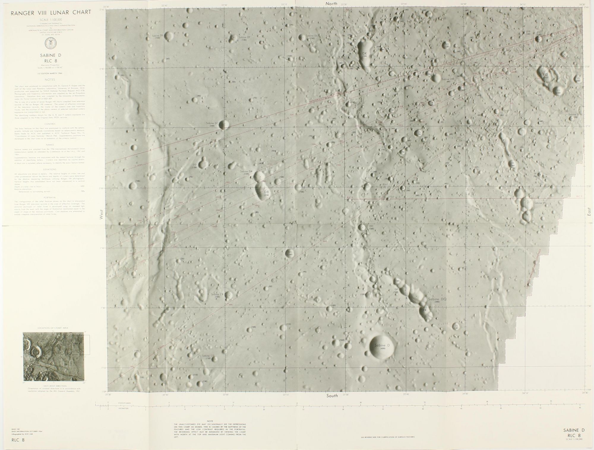 Ranger VII-IX Lunar Charts | NASA | 1st Edition